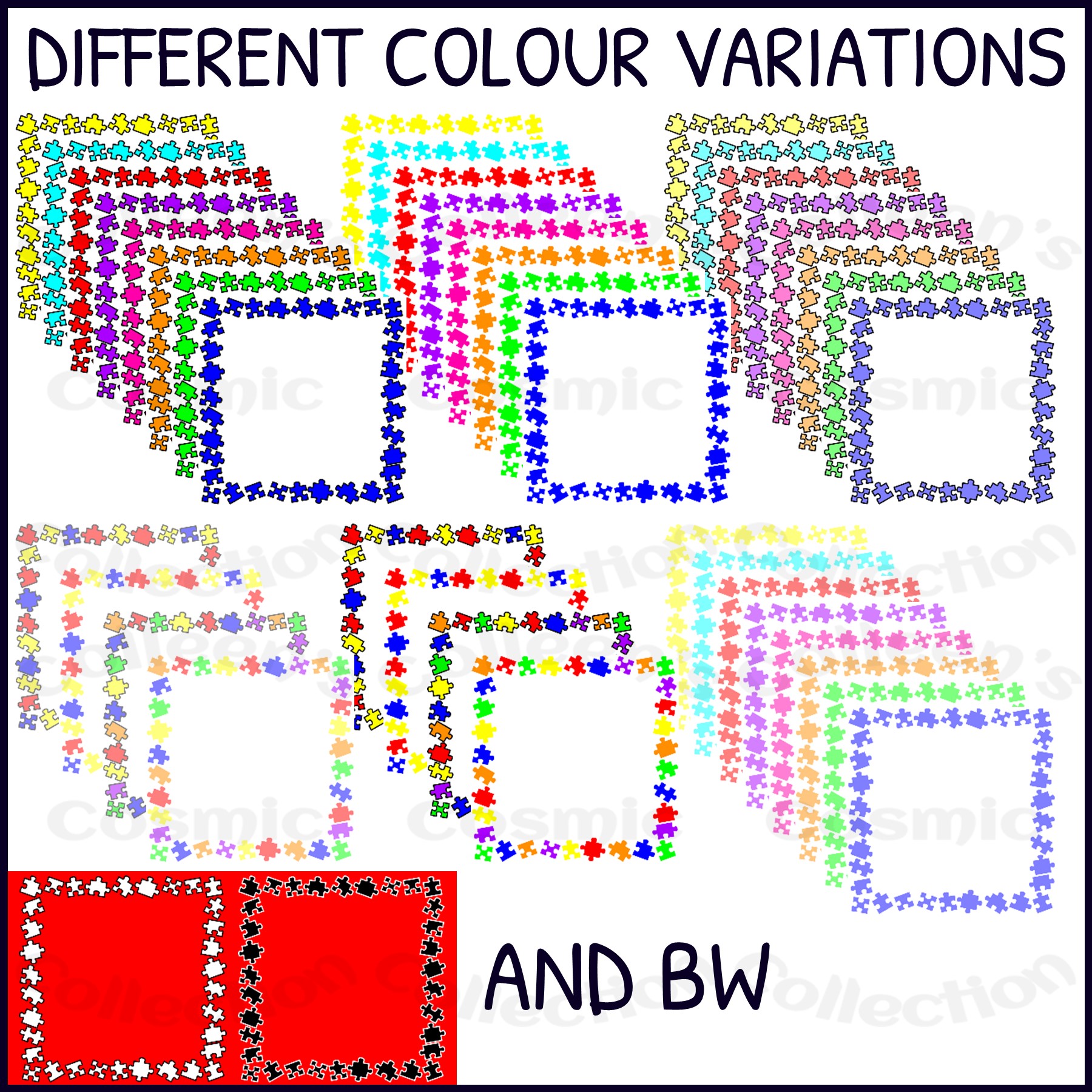 Puzzle Borders Set 3 - Made By Teachers