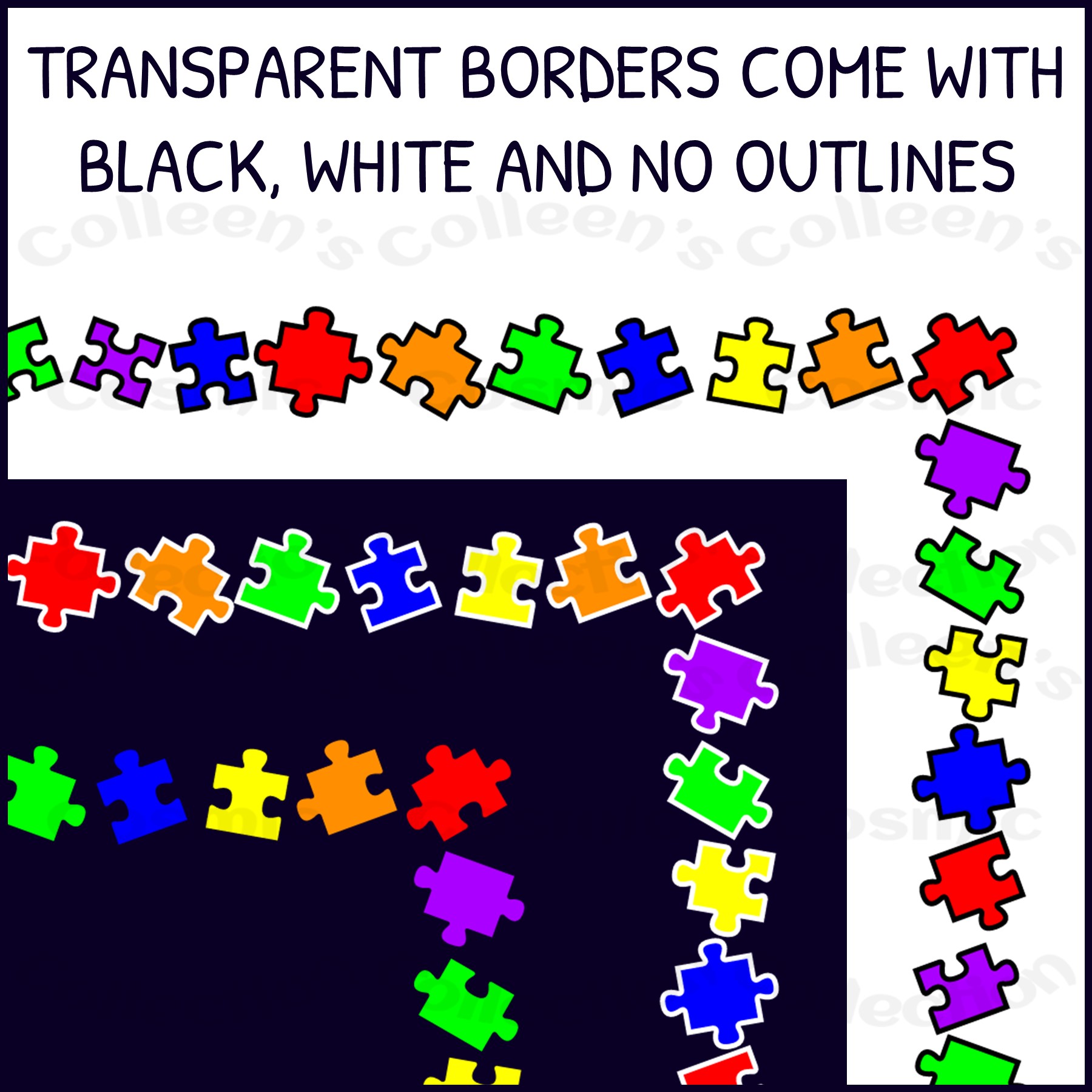 Puzzle Borders Set 3 - Made By Teachers