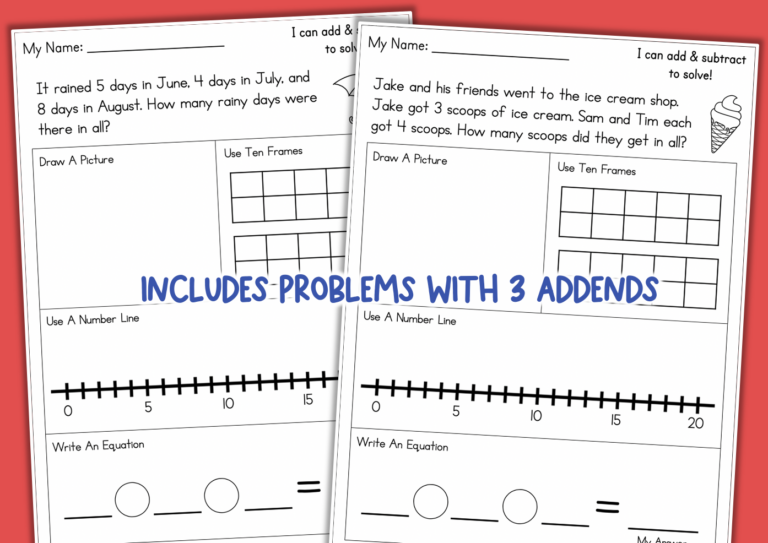 1st Grade Addition and Subtraction Word Problems | Made By Teachers