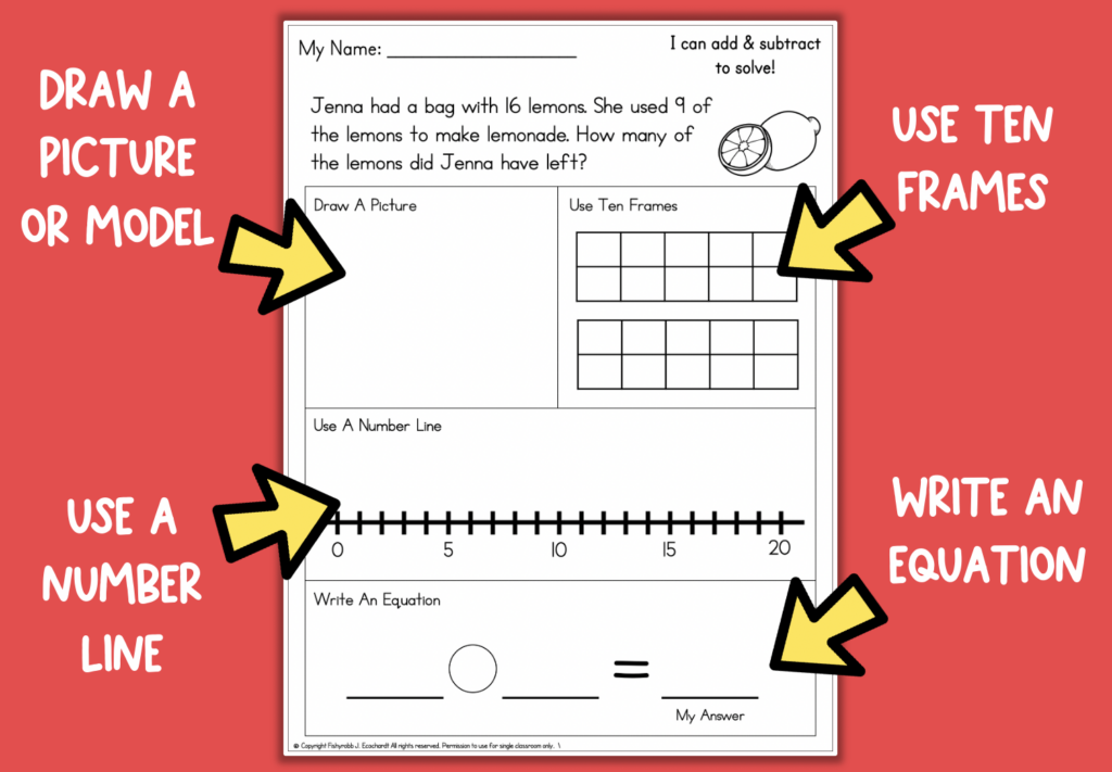 1st Grade Addition and Subtraction Word Problems - Made By Teachers