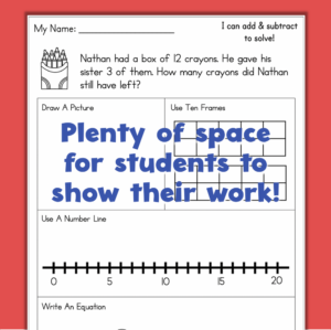 1st Grade Addition and Subtraction Word Problems - Made By Teachers