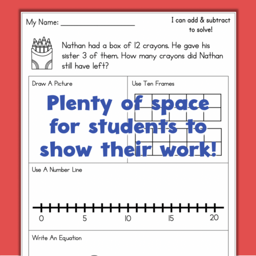 1st Grade Addition and Subtraction Word Problems - Made By Teachers