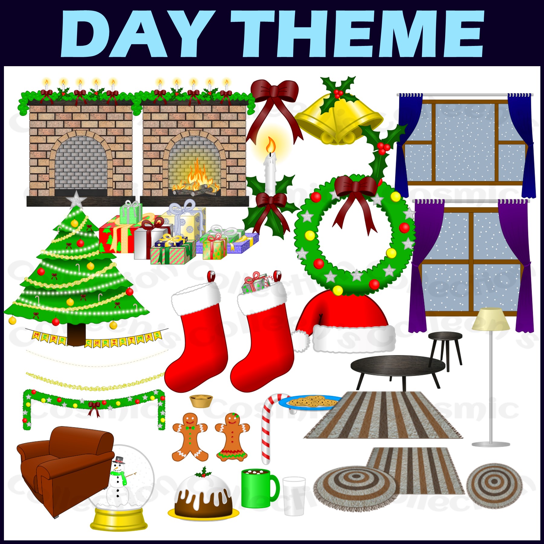 Build Your Own Scene Christmas Clipart | Made By Teachers
