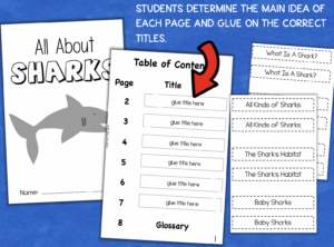 SHARKS Nonfiction Reading Comprehension Main Idea - Made By Teachers