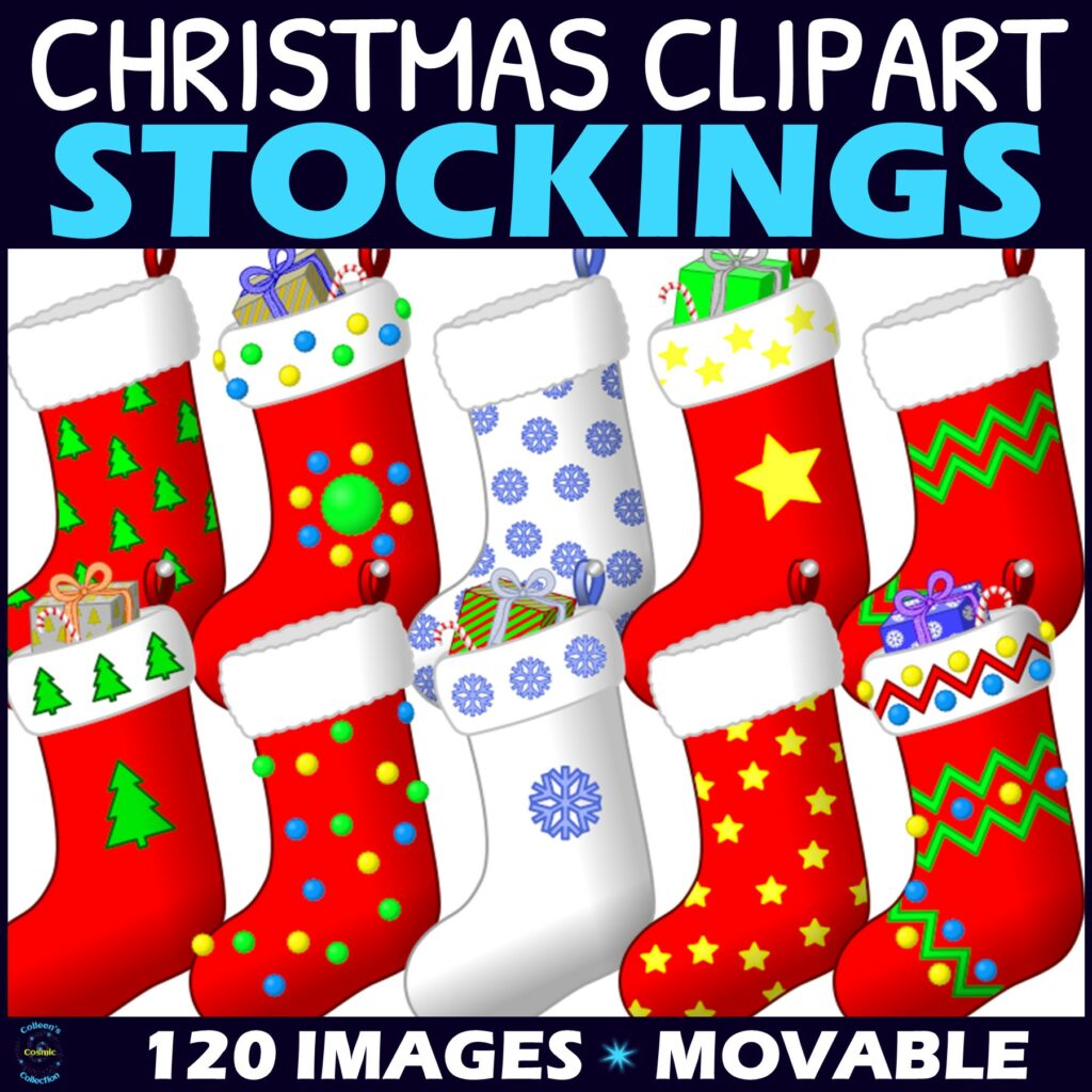 Christmas Stockings Clipart - Made By Teachers