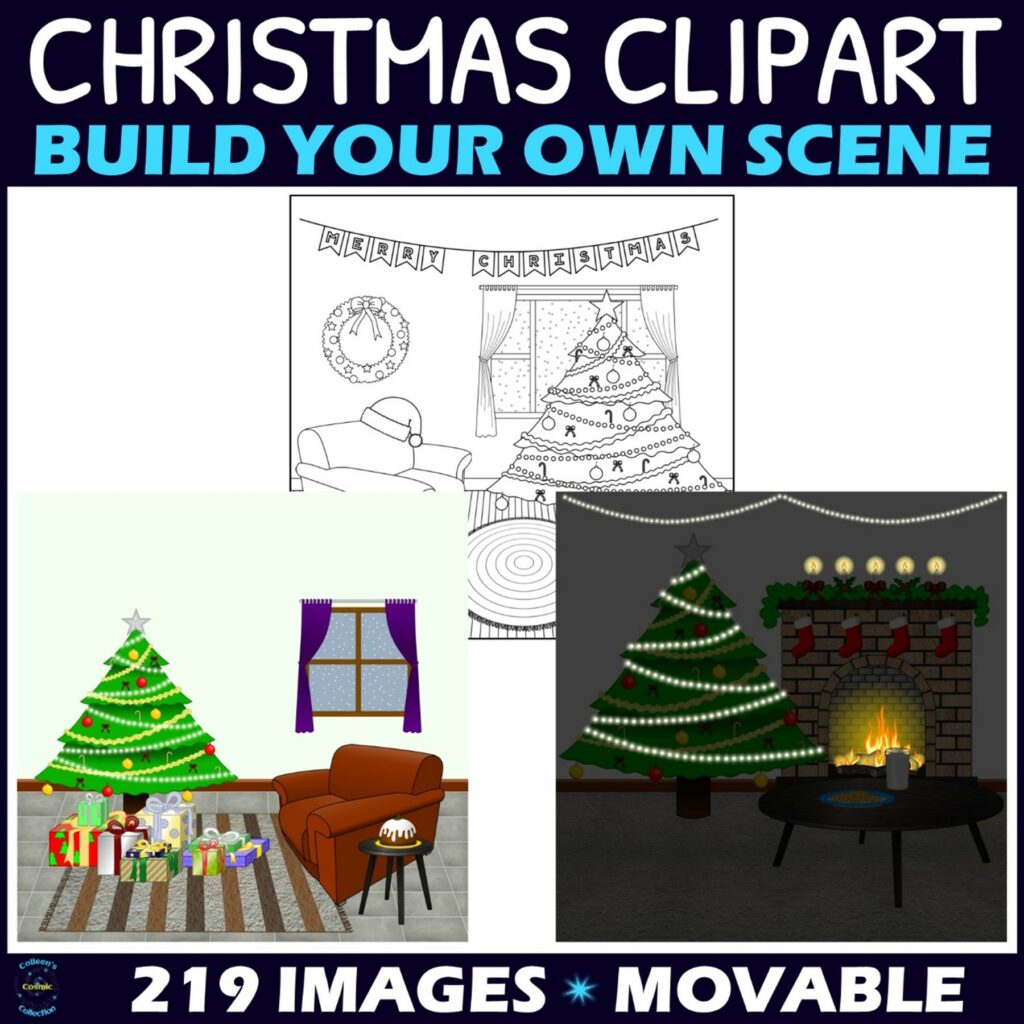 Build Your Own Christmas Scene Clipart BUNDLE - Made By Teachers