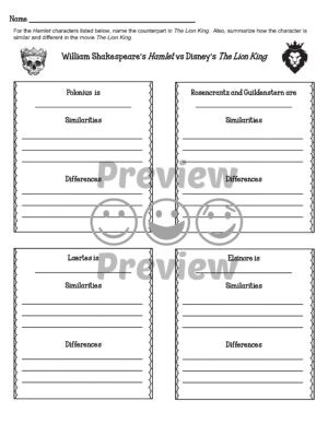 Hamlet and Lion King Comparison - Made By Teachers