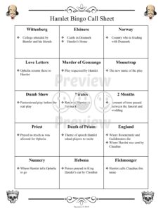 Hamlet Bingo - Made By Teachers