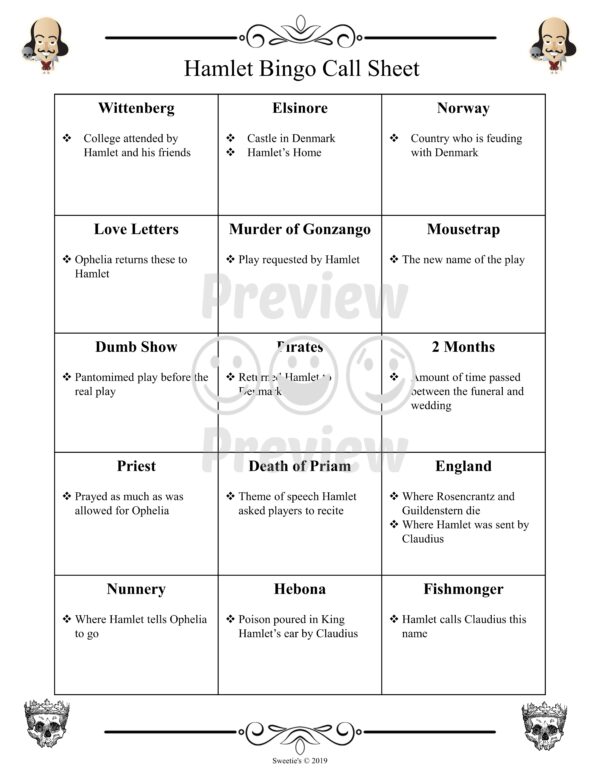 Hamlet Bingo - Made By Teachers
