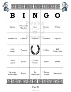 Julius Caesar Bingo Game - Made By Teachers