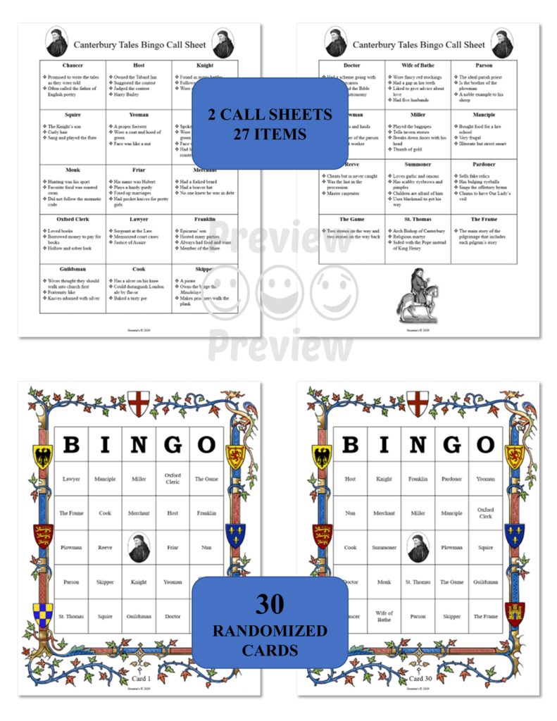 Canterbury Tales Bingo - Made By Teachers