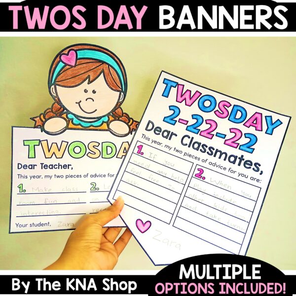 Twos Day Towsday Banners February Bulletin Board | Made By Teachers