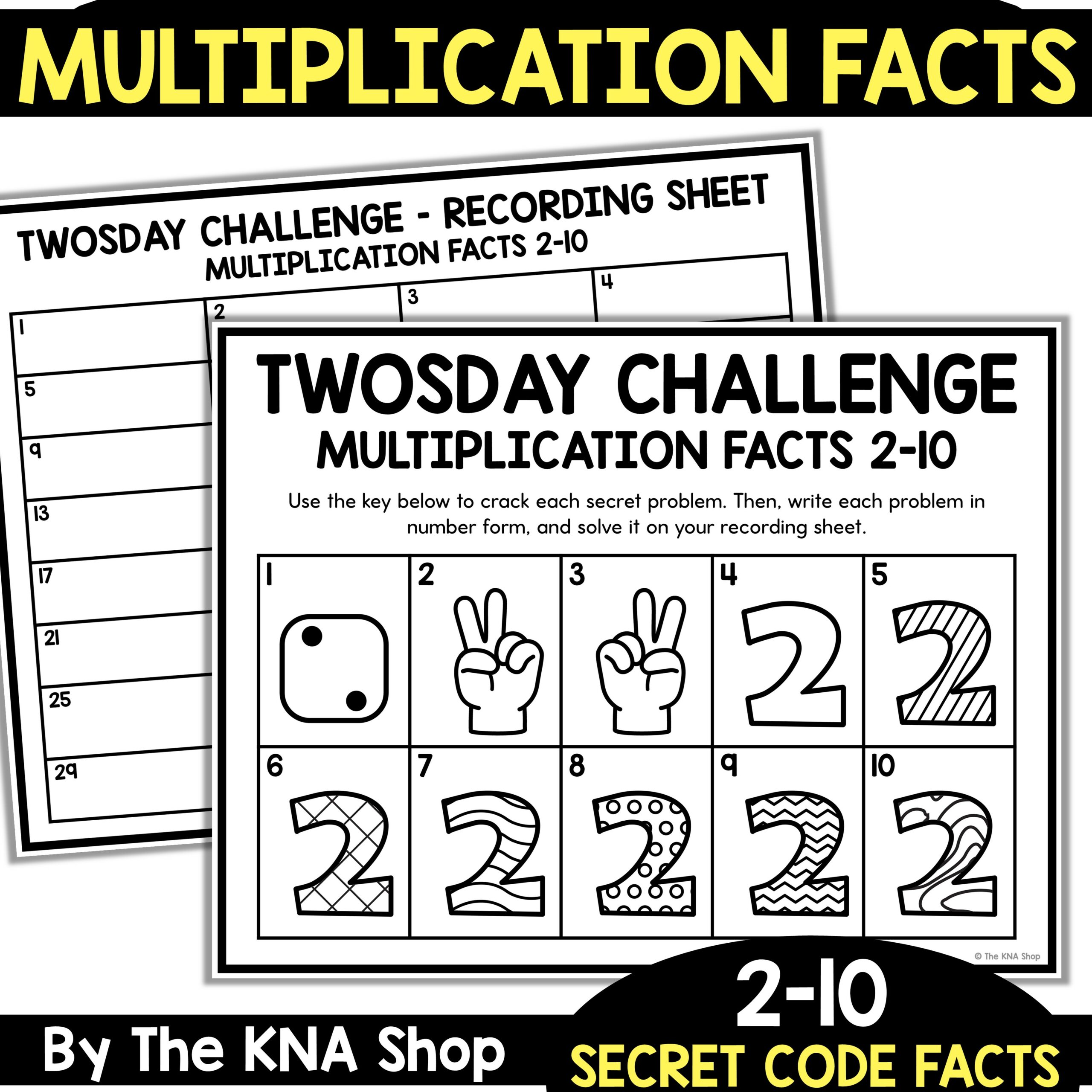 Twos Day Math February 22 Multiplication Fact 2-10 | Made By Teachers