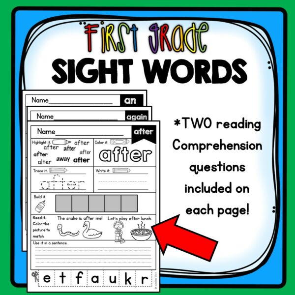 First Grade Sight Words with Reading Comprehension - Made By Teachers
