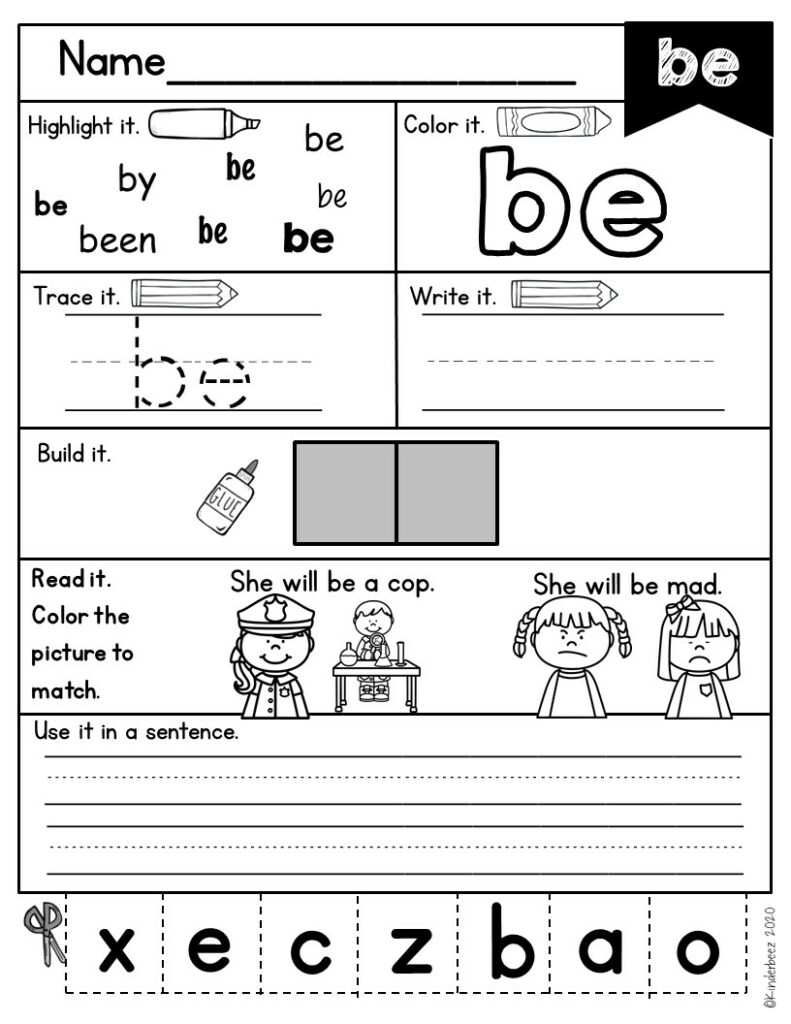 Kindergarten Sight Word Worksheets, Primer - Made By Teachers