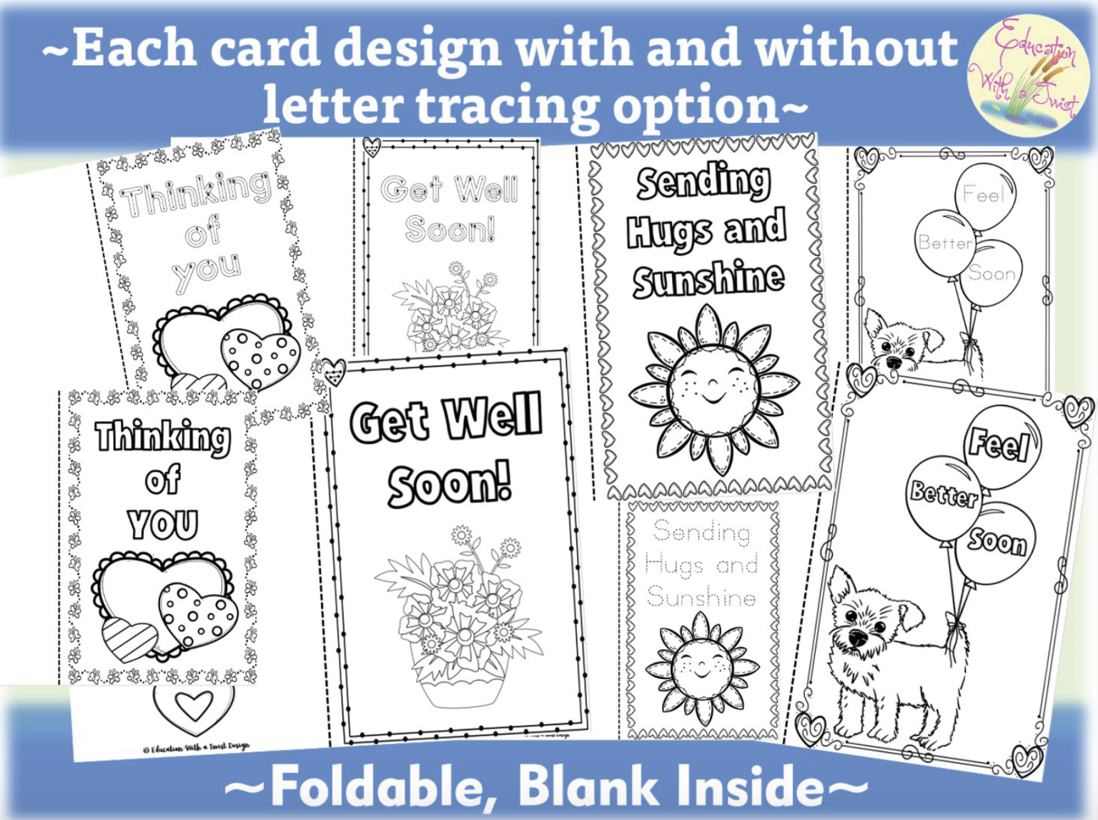 Get Well Coloring Cards - Made By Teachers