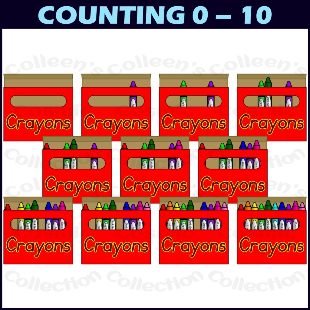 Counting Crayons Clipart | Made By Teachers