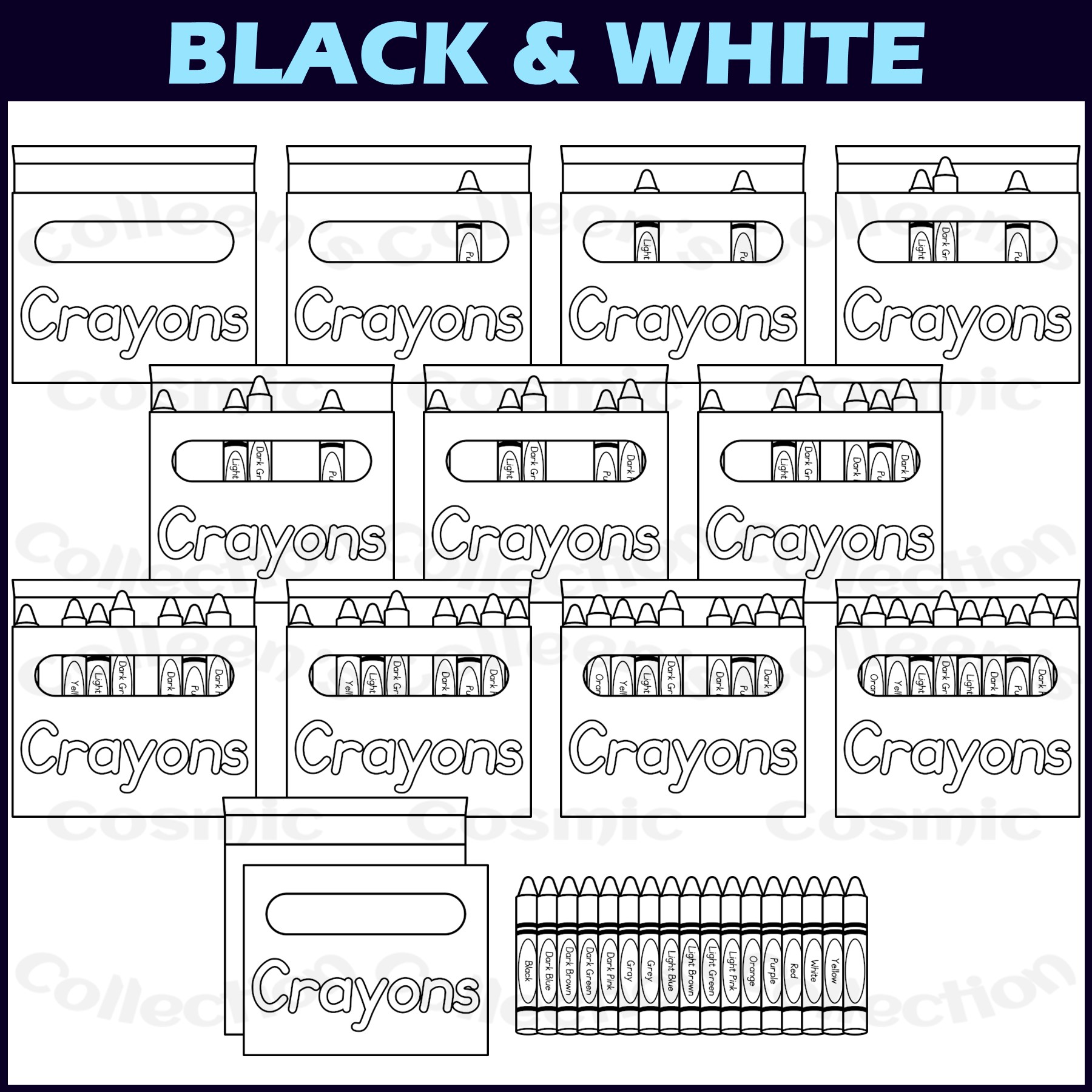 Counting Crayons Clipart | Made By Teachers