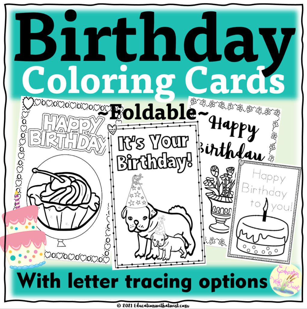 Birthday Coloring Cards | Made By Teachers