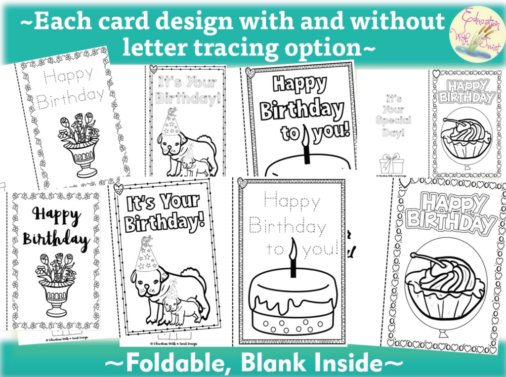 Birthday Coloring Cards | Made By Teachers