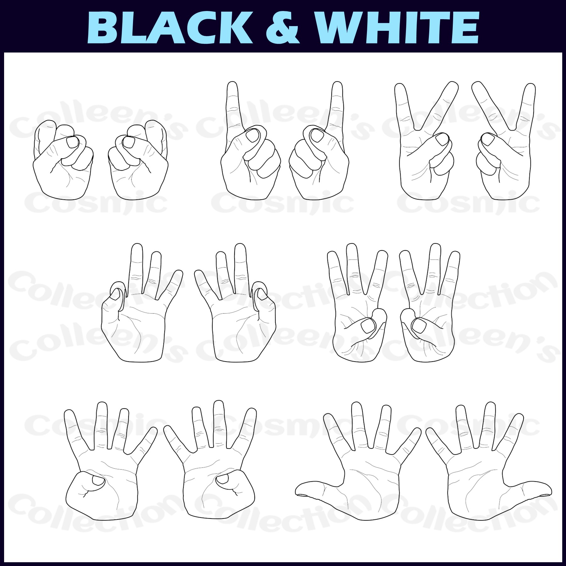 Counting Hands Clipart - Multicultural | Made By Teachers