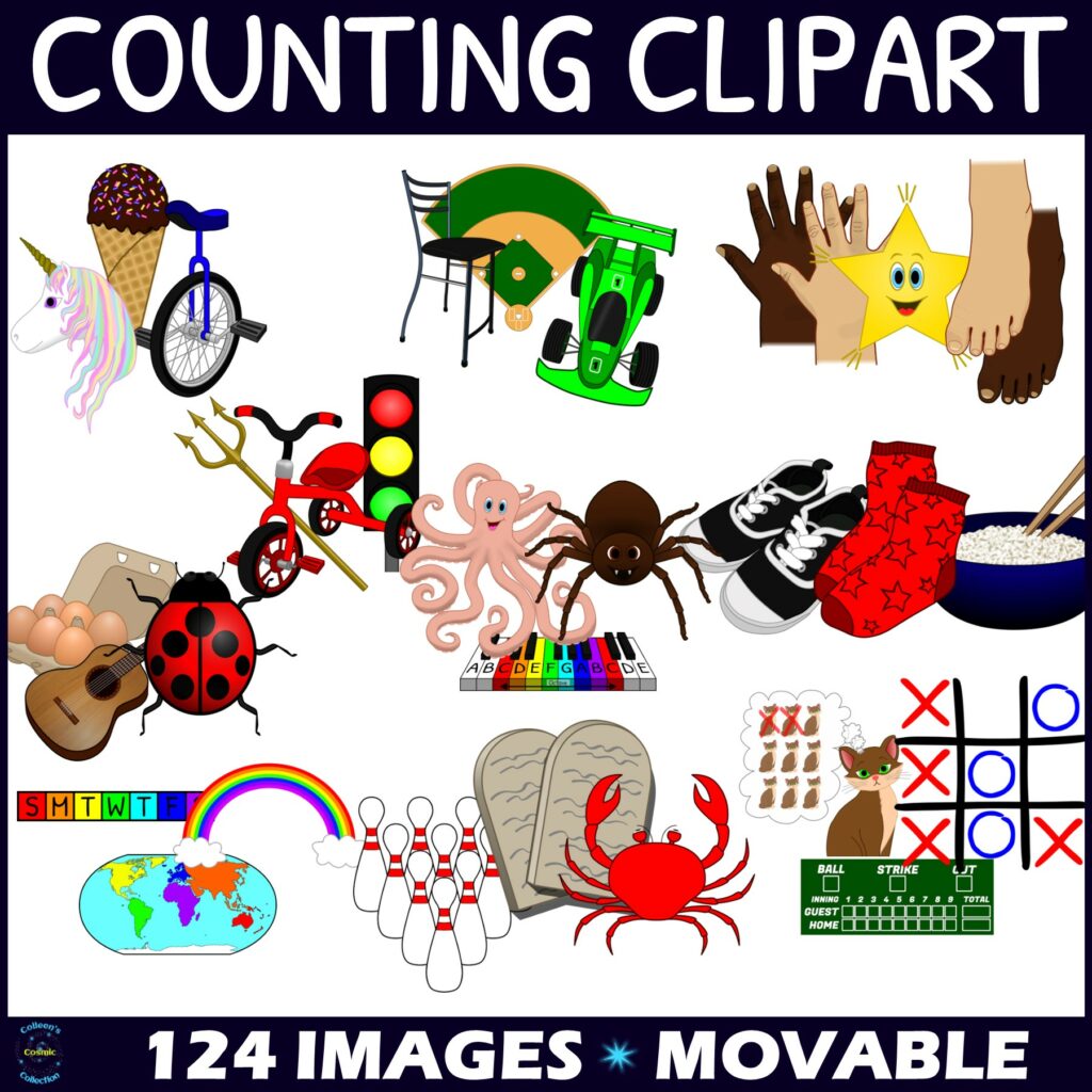 Counting Pictures Clipart - Numbers 1-10 | Made By Teachers