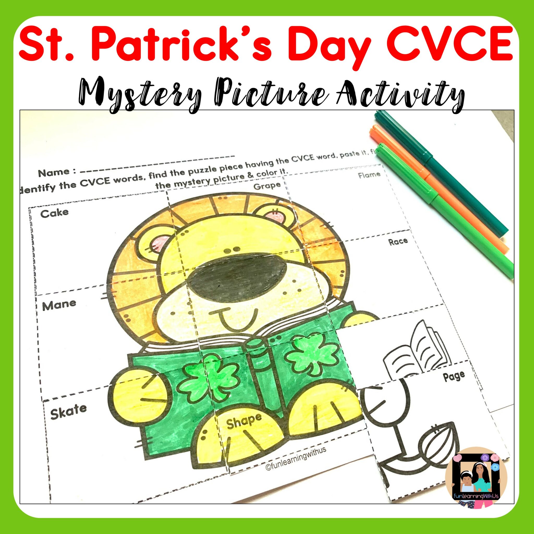 St. Patrick's Day CVCE Long Vowel Activity - Made By Teachers