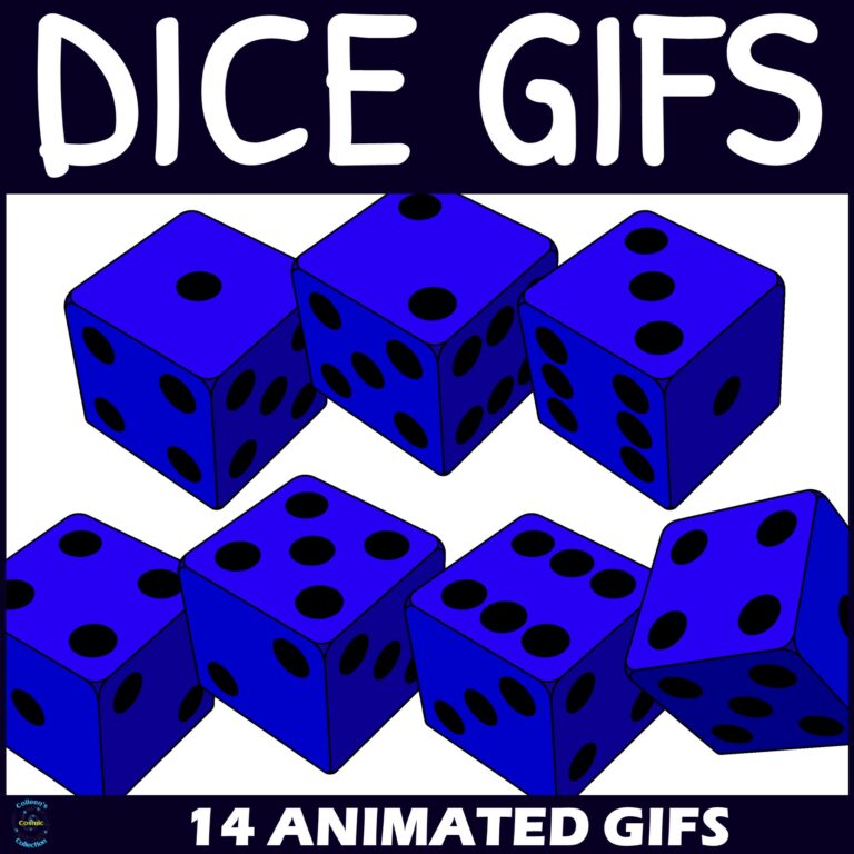 Animated GIF Dice Clipart – Blue with Black Dots | Made By Teachers