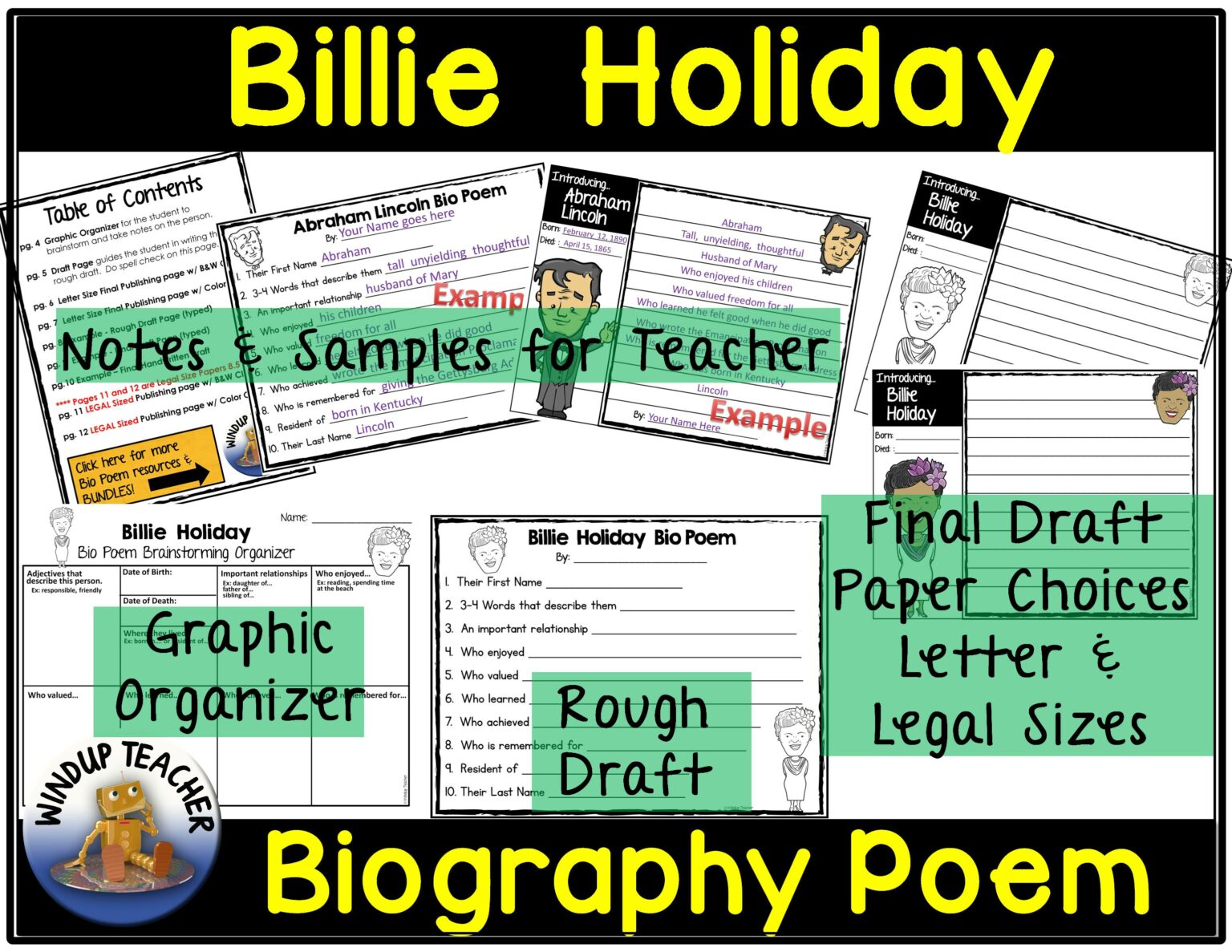 Billie Holiday Poem Writing Activity - Made By Teachers