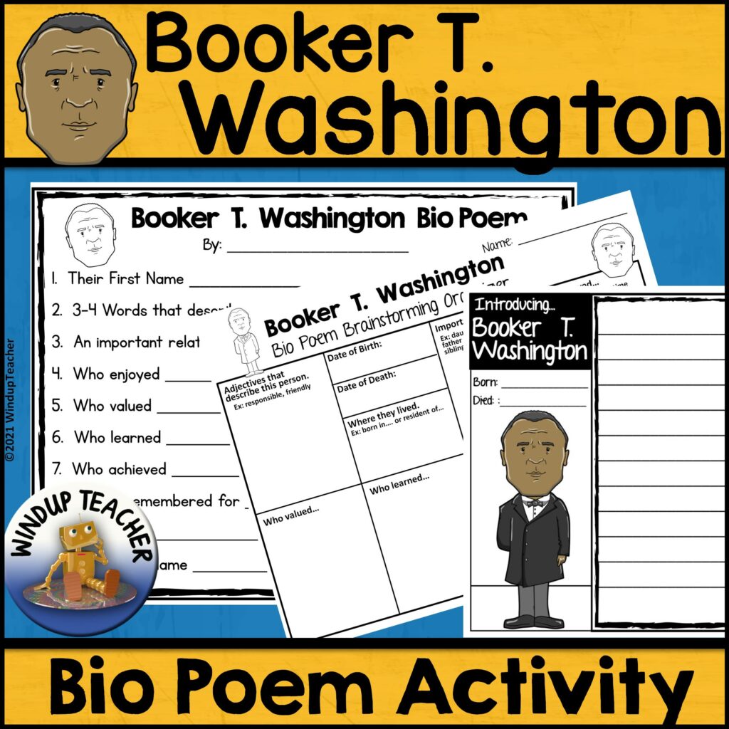 Booker T. Washington Poem Writing Activity | Made By Teachers