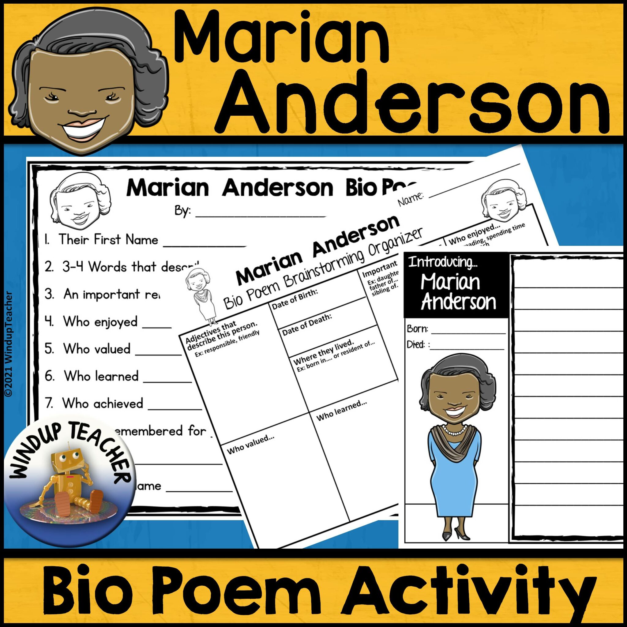 Marian Anderson Biography Poem Writing Activity | Made By Teachers