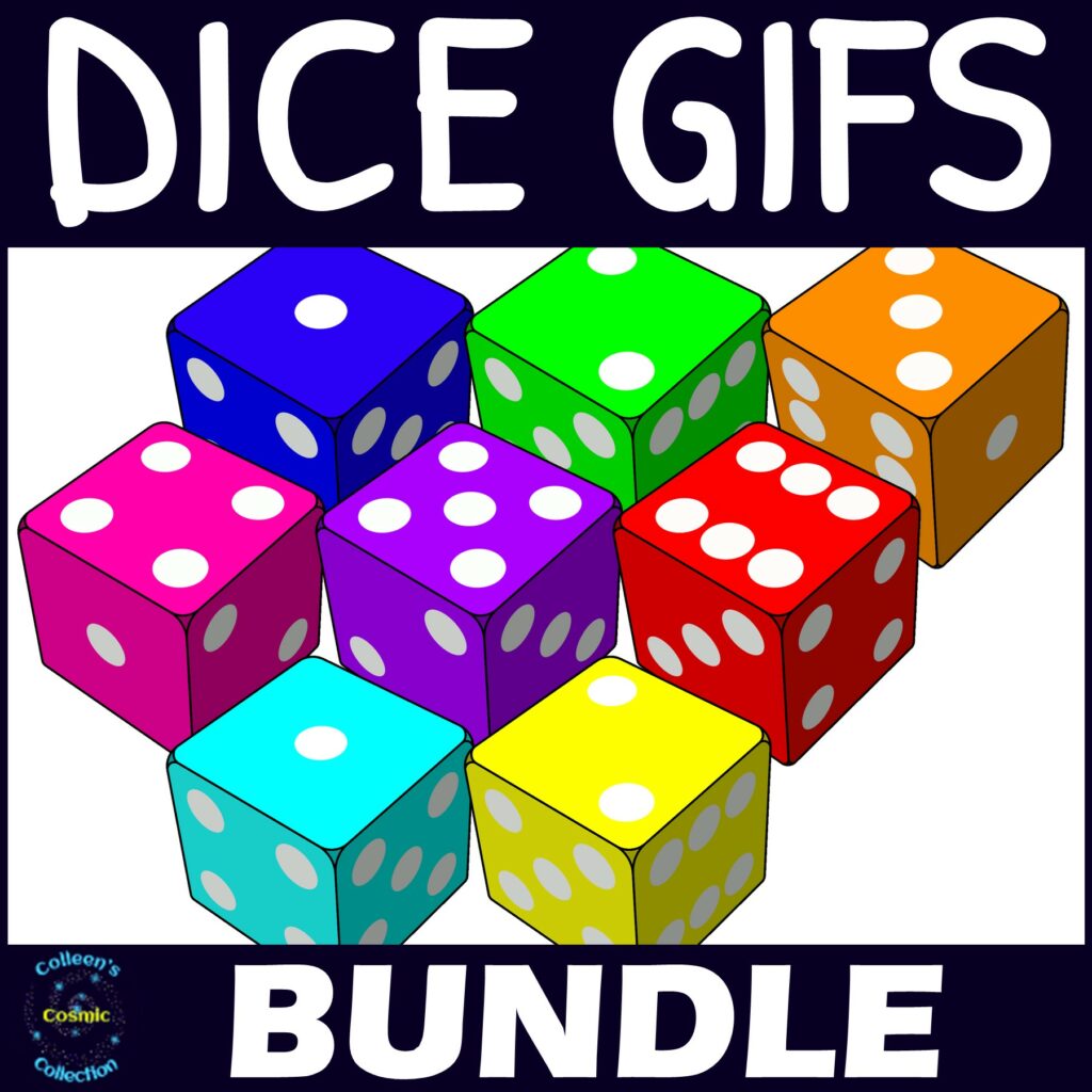 Dice GIF BUNDLE - Color with White Dots | Made By Teachers