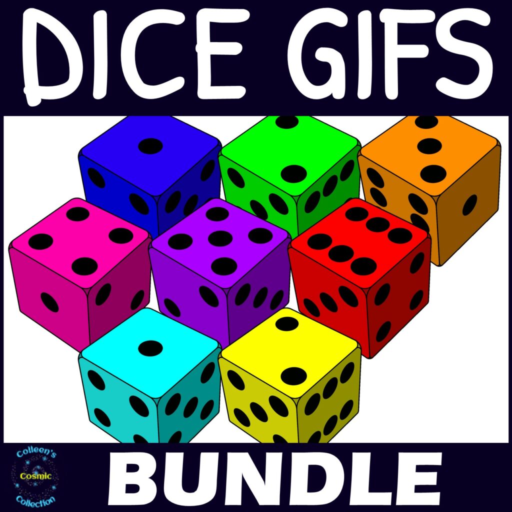 Dice GIF BUNDLE - Color with Black Dots | Made By Teachers