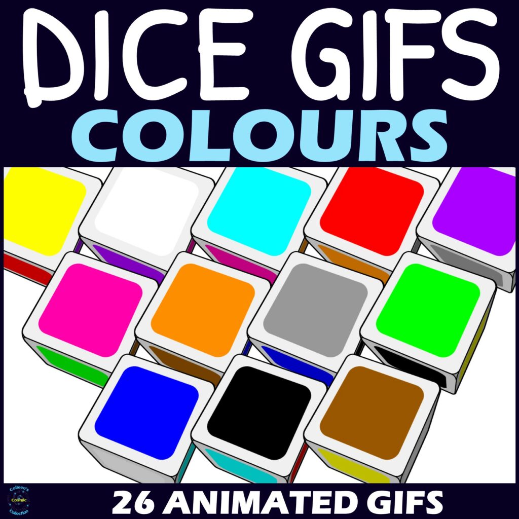 Animated GIF Dice Clipart – Colors | Made By Teachers