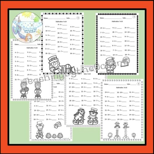 St. Patrick's Day Subtraction to 20 Worksheets | Made By Teachers