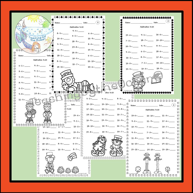 St. Patrick's Day Subtraction to 20 Worksheets | Made By Teachers