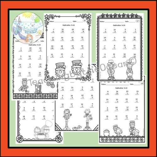 St. Patrick's Day Subtraction to 20 Worksheets | Made By Teachers