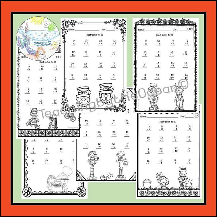 St. Patrick's Day Subtraction to 20 Worksheets | Made By Teachers