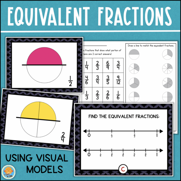 Grade 3 Equivalent Fractions Math Center Task Card - Made By Teachers