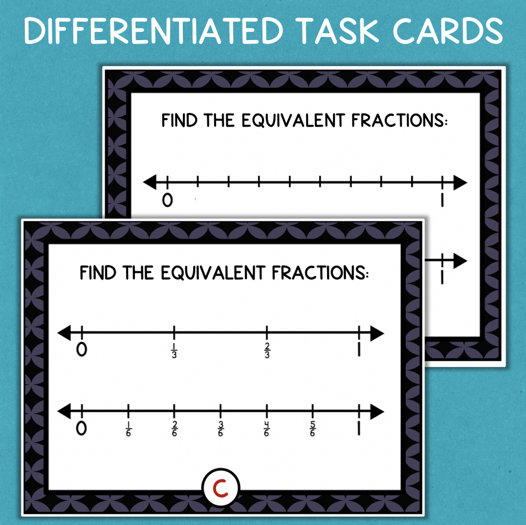 Grade 3 Equivalent Fractions Math Center Task Card - Made By Teachers