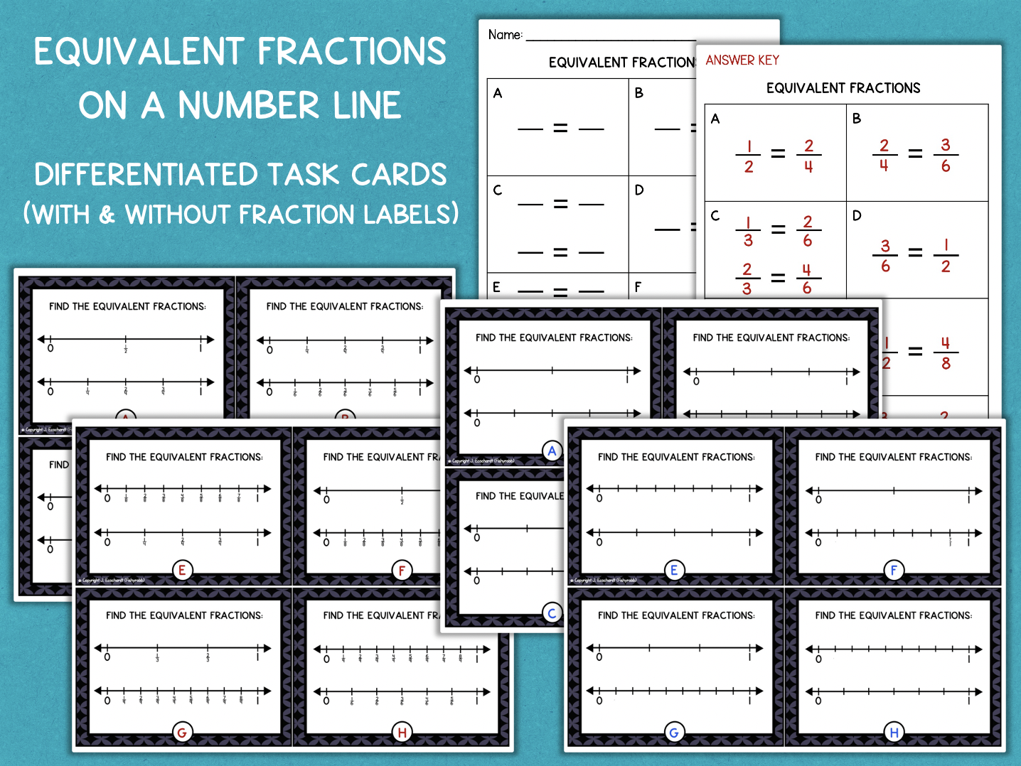 Grade 3 Equivalent Fractions Math Center Task Card - Made By Teachers