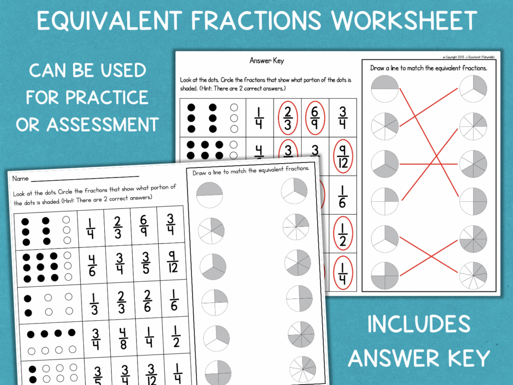 Grade 3 Equivalent Fractions Math Center Task Card - Made By Teachers