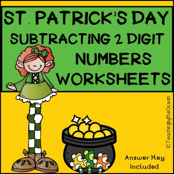 Subtracting 2 Digit Numbers Worksheets St.Patricks - Made By Teachers