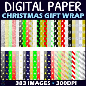 Christmas Gift Wrap Digital Paper - Made By Teachers
