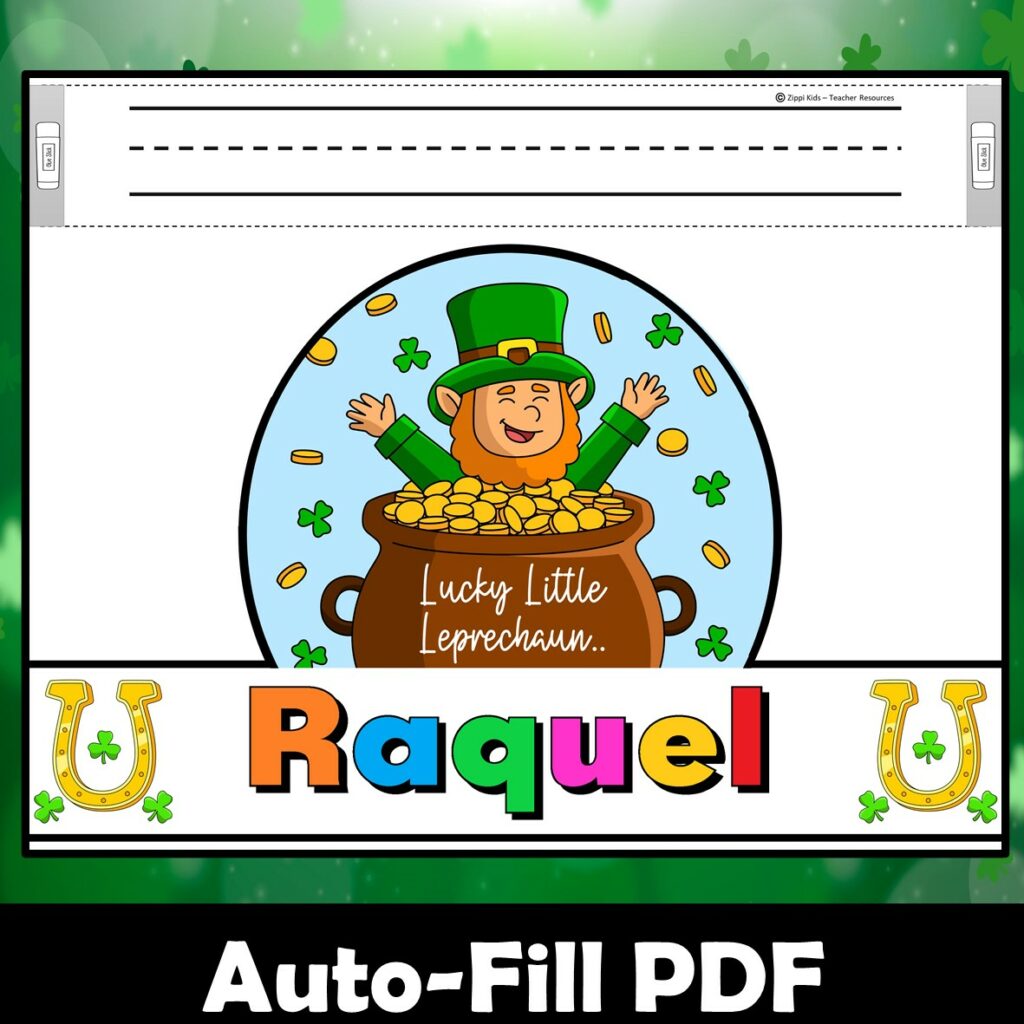 St Patricks Day Hats/Crowns, Editable Name Craft | Made By Teachers