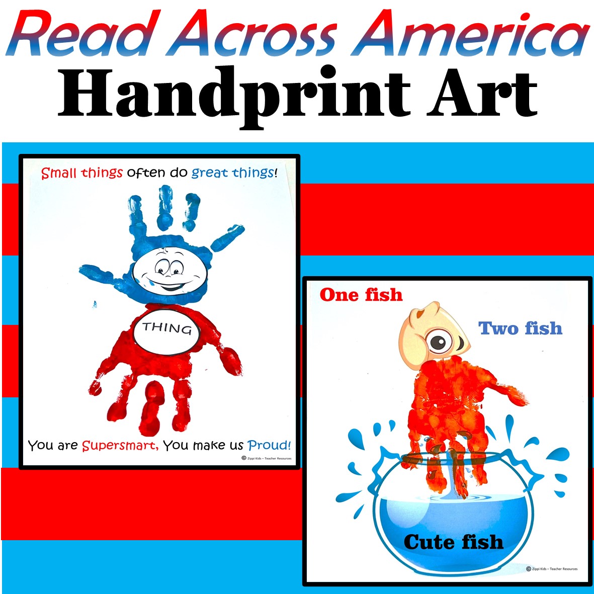 National Read Across America Handprint Art Craft | Made By Teachers
