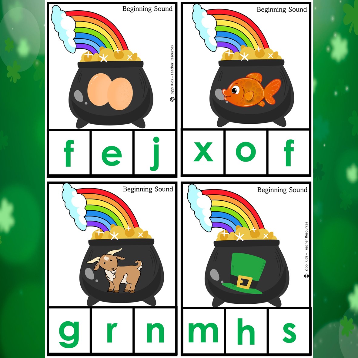 St. Patrick's Day Task Cards, Beginning Sounds | Made By Teachers