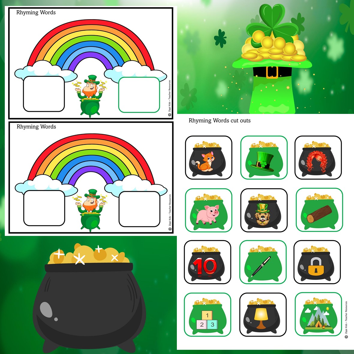 St. Patrick's Day Task Cards, Beginning Sounds | Made By Teachers