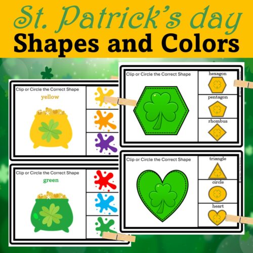 St Patricks Day Shapes & Colors Task Cards - Made By Teachers