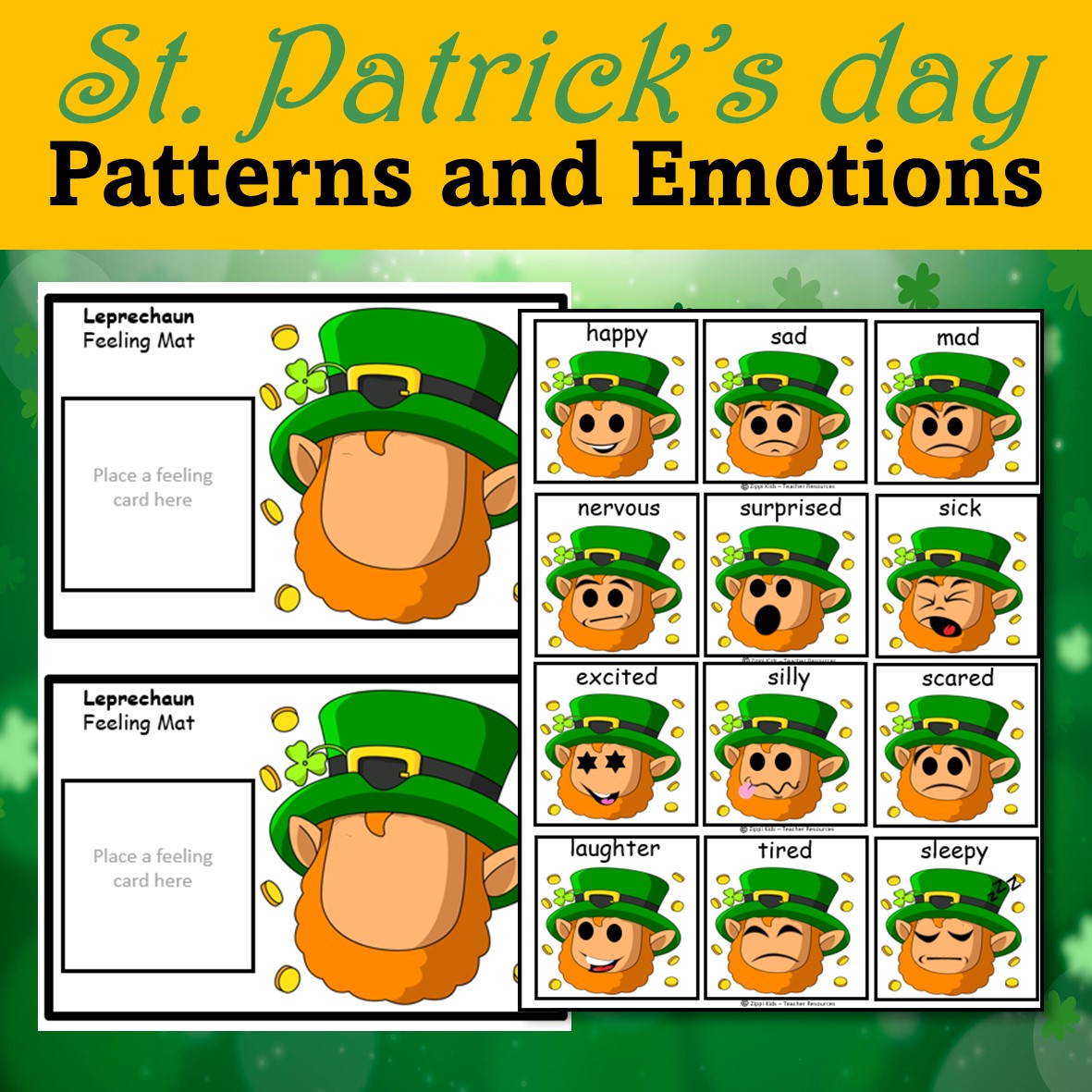 St Patricks Patterns Emotions/Feelings Task Card - Made By Teachers